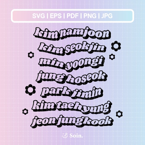 BTS Svg Eps Pdf Jpg Png BTS Member Lightstick Decal Vector - Etsy