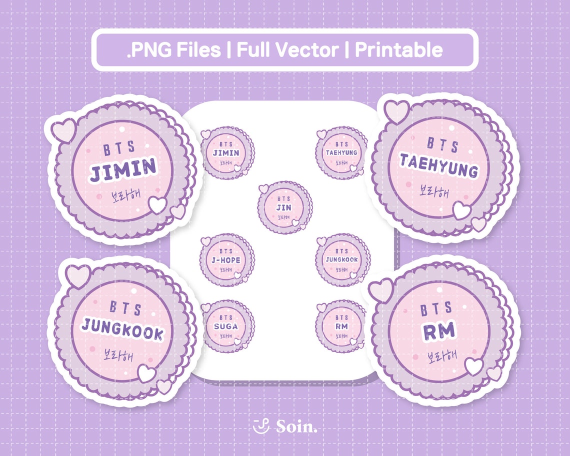BTS Clipart Png Printable BTS Svg Clipart Vector Files BTS - Etsy UK