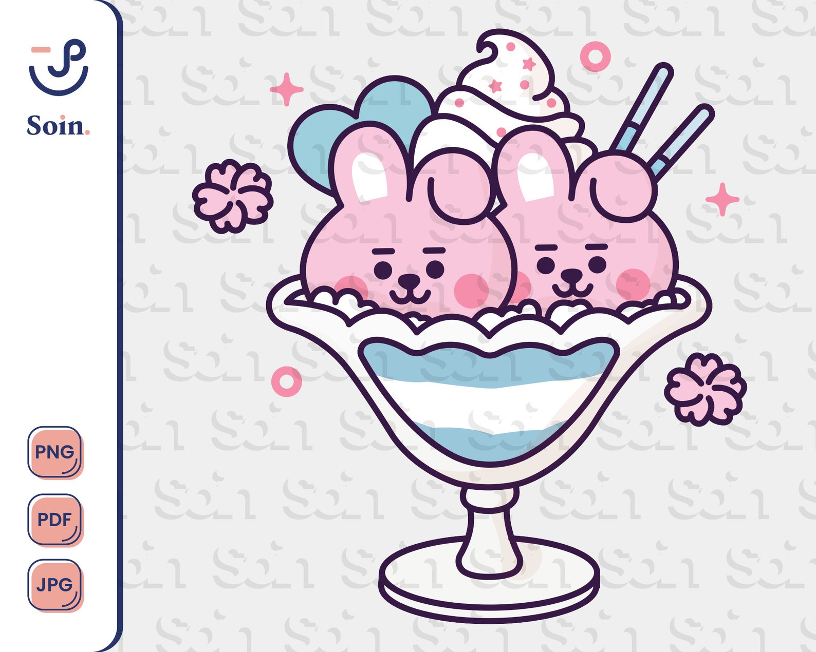 BTS Dessert Clipart Png Jpg Pdf BTS Stickers Vector - Etsy