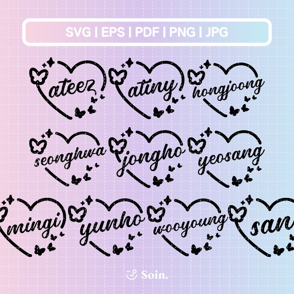 Ateez Silhouette Svg - Etsy