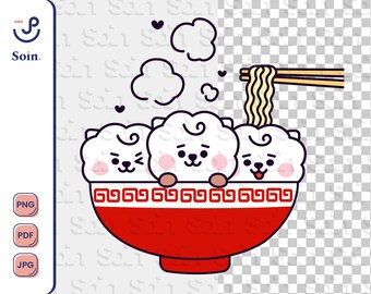 BTS Ramyeon Clipart Png Jpg Pdf BTS Stickers Vector - Etsy UK