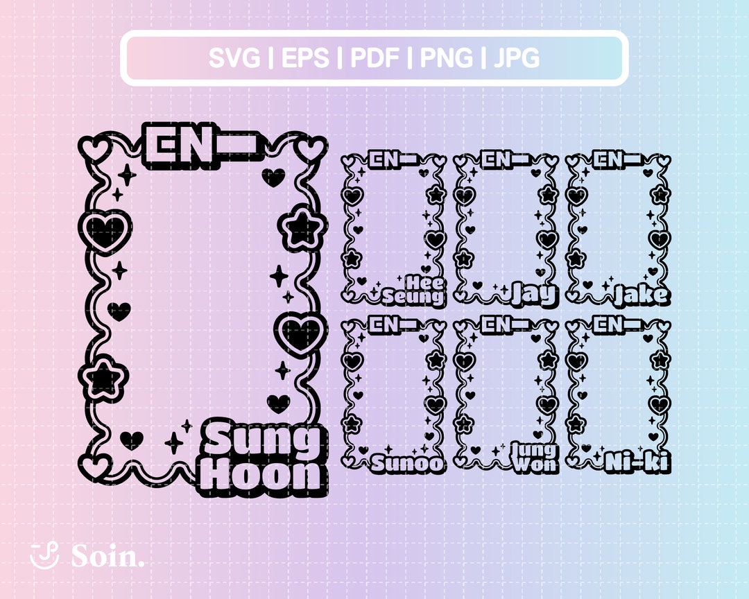 Enhypen Photocard Borders Svg Eps Pdf Jpg Png Enhypen Photocard Decal ...