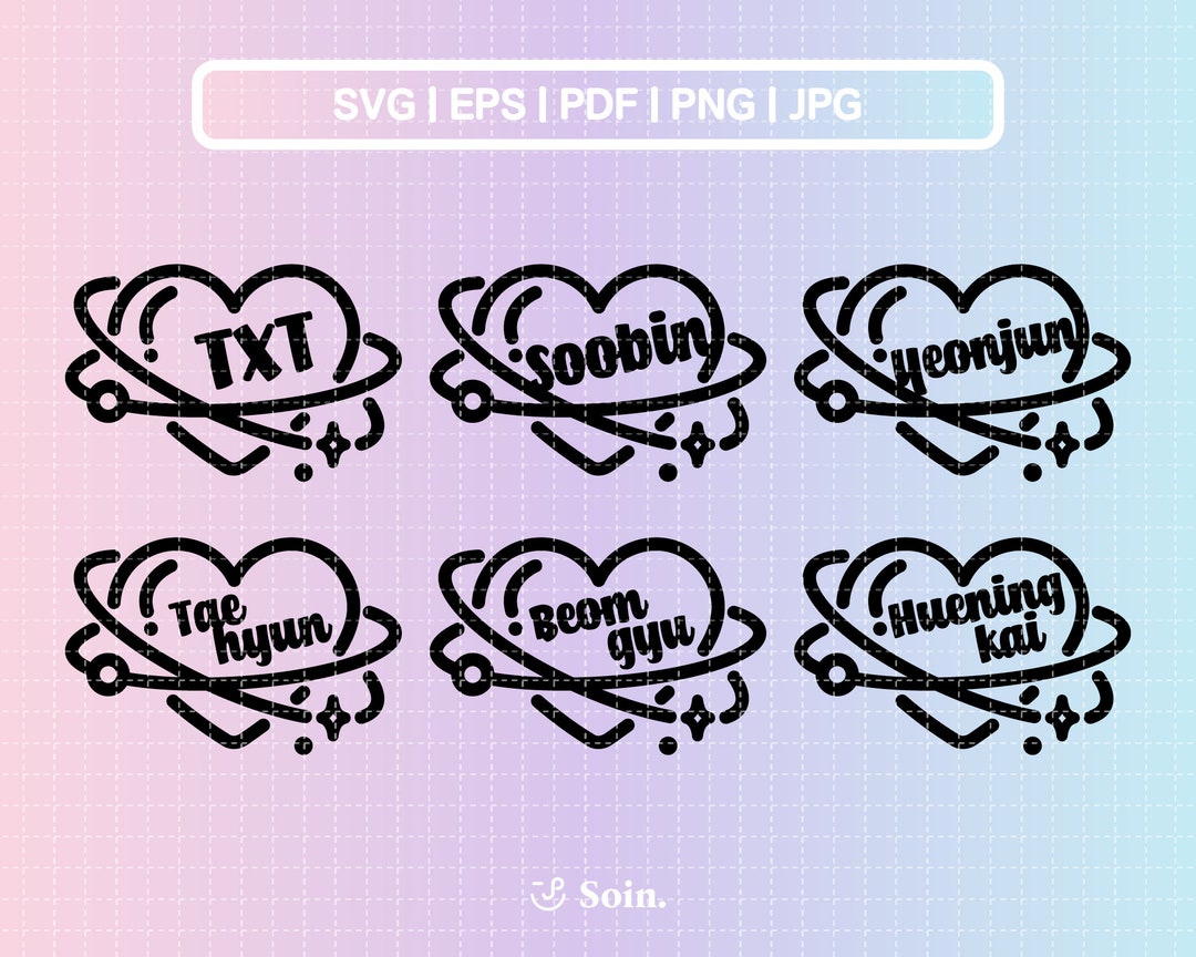 TXT Svg, Png, Pdf, Jpg, Eps / TXT Miembro Lightstick Decal / Archivos ...
