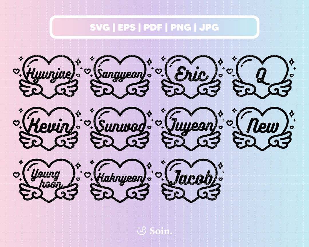 The Boyz Svg, Png, Pdf, Jpg, Eps / The Boyz Member Lightstick Stickers ...