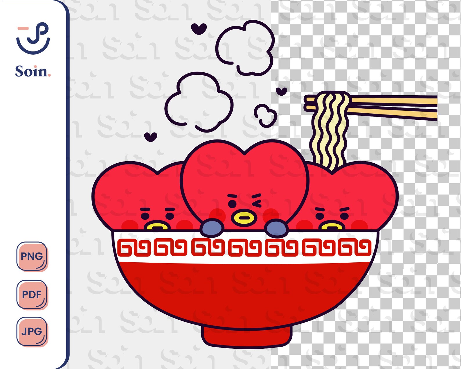 BTS Ramyeon Clipart Png Jpg Pdf BTS Stickers Vector | Etsy UK