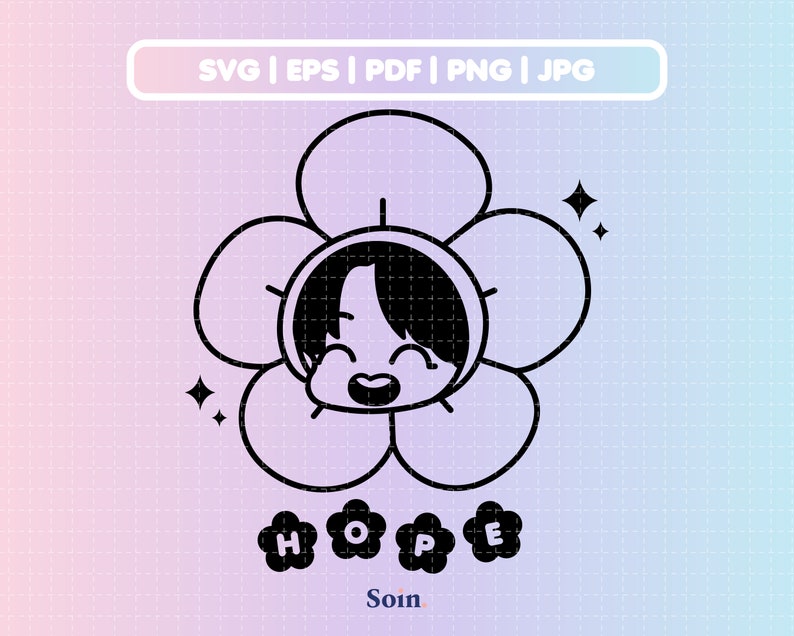 BTS Jhope Flower Svg Eps Pdf Jpg Png BTS Decal Vector - Etsy Australia