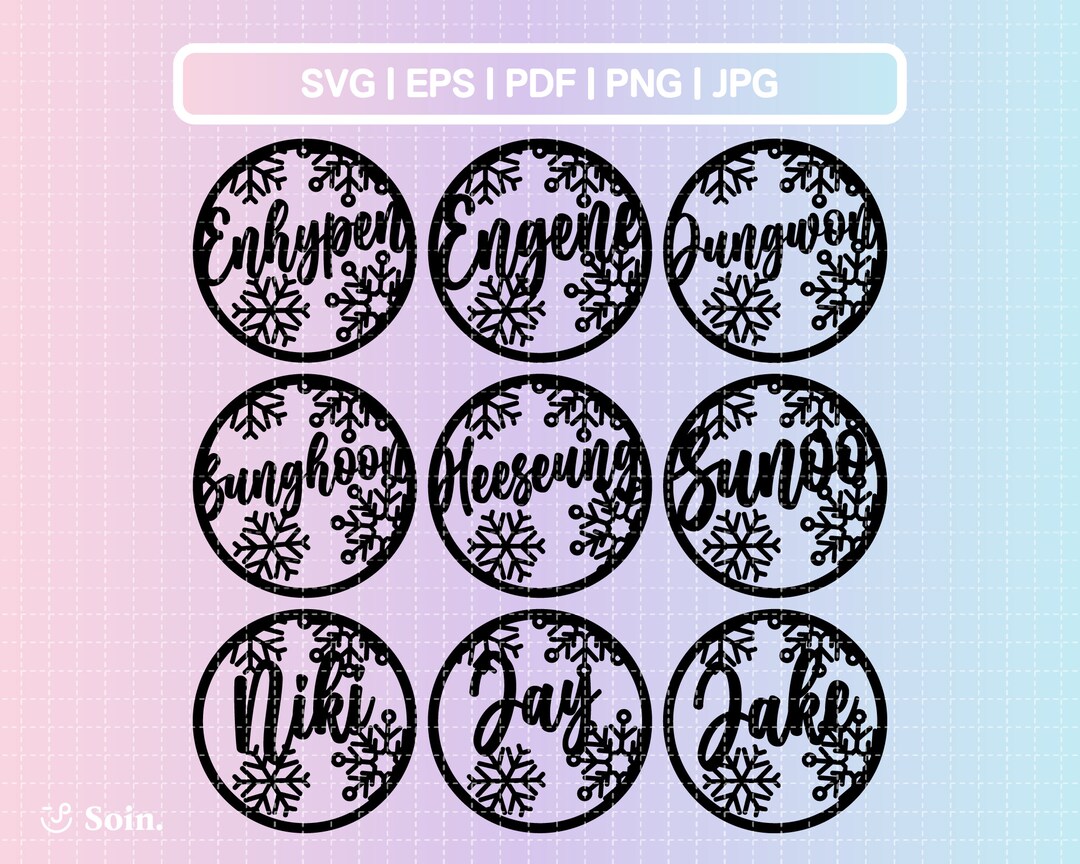 Enhypen Christmas Decal Svg Eps Pdf Jpg Png Enhypen Decal Printable ...