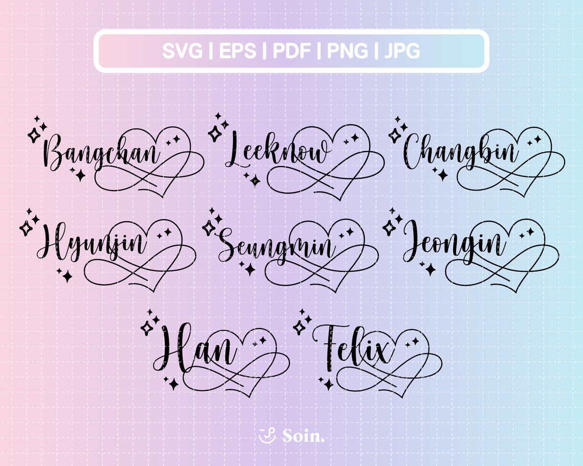Stray Kids Svg Png Pdf Jpg Eps Stray Kids Member - Etsy