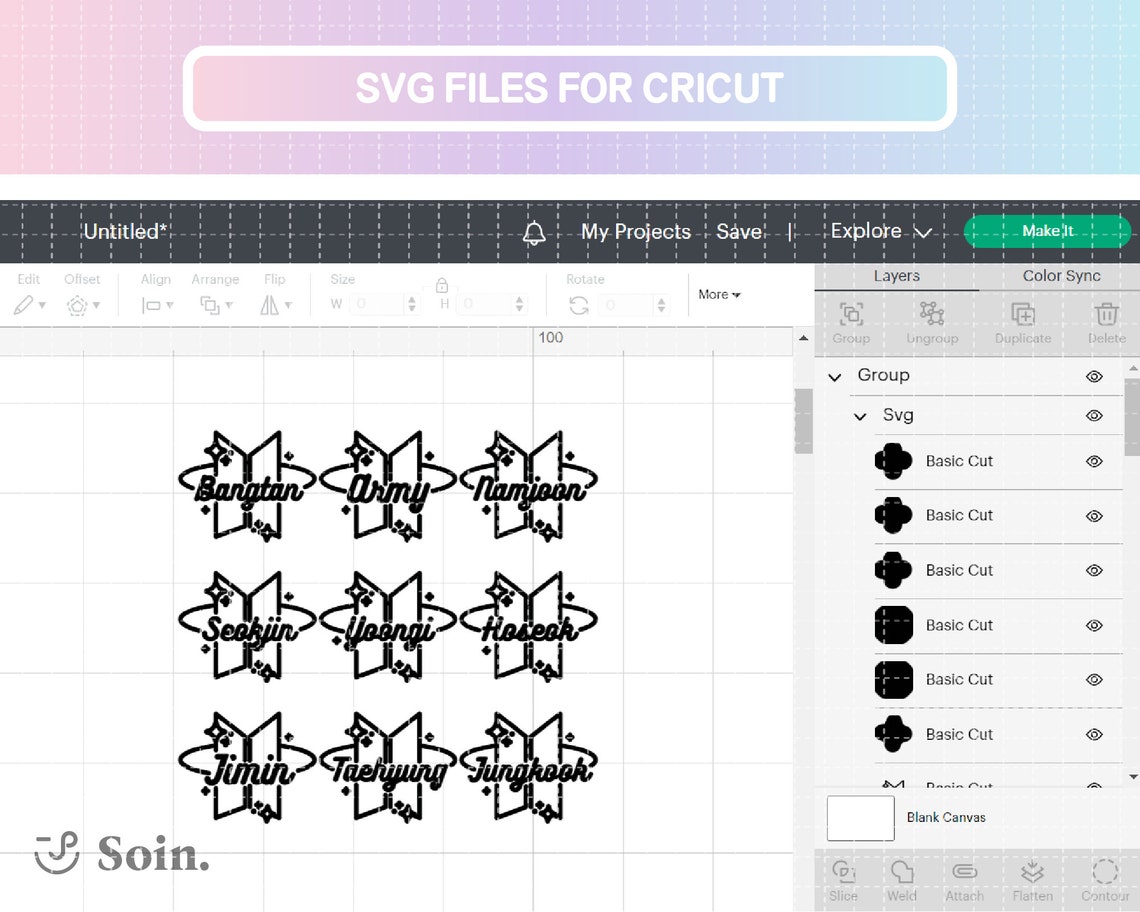 BTS Svg Eps Pdf Jpg Png BTS Member Lightstick Decal Vector - Etsy