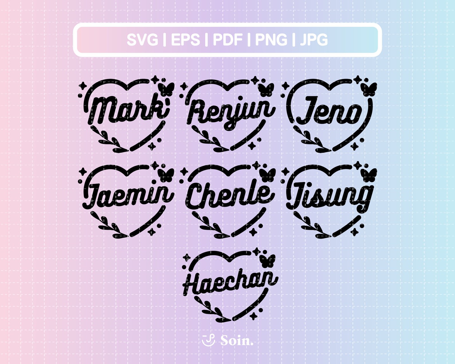 NCT Dream Svg Eps Pdf Jpg Png NCT Dream Lightstick Stickers - Etsy