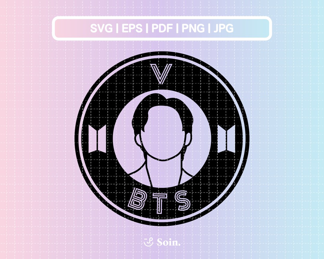 BTS V Taehyung Svg Eps Pdf Jpg Png BTS Member Decal Vector Files for ...