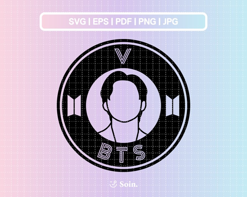 BTS V Taehyung Svg Eps Pdf Jpg Png BTS Member Decal Vector - Etsy