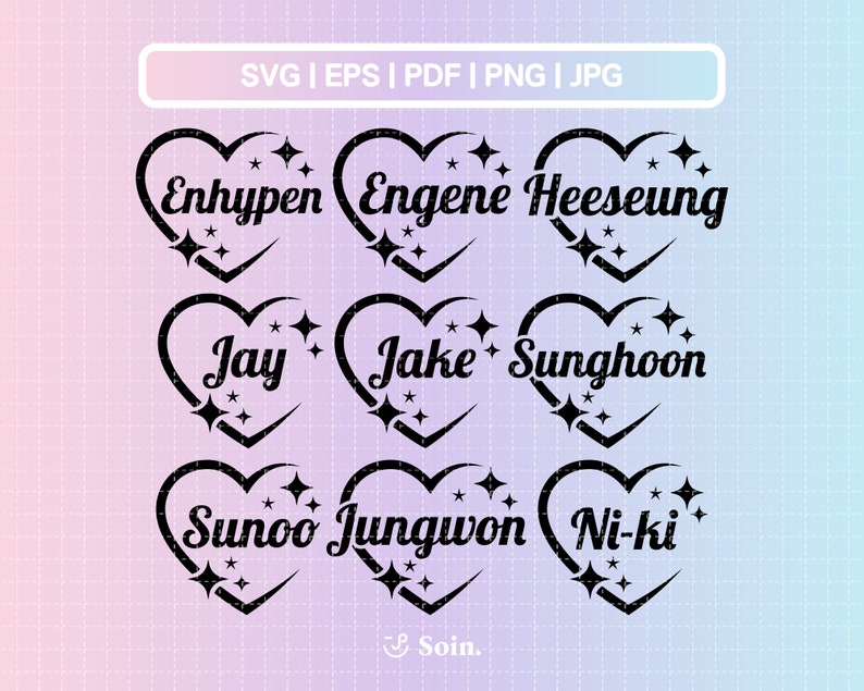 Enhypen Engene Svg Eps Pdf Jpg Png Enhypen Member Lightstick - Etsy