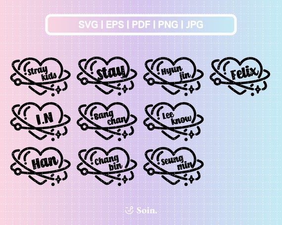 Stray Kids Svg Png Pdf Jpg Eps Stray Kids Member | Etsy
