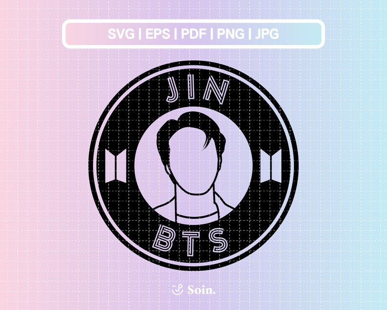 BTS Jin Svg Eps Pdf Jpg Png BTS Member Decal Vector Files - Etsy