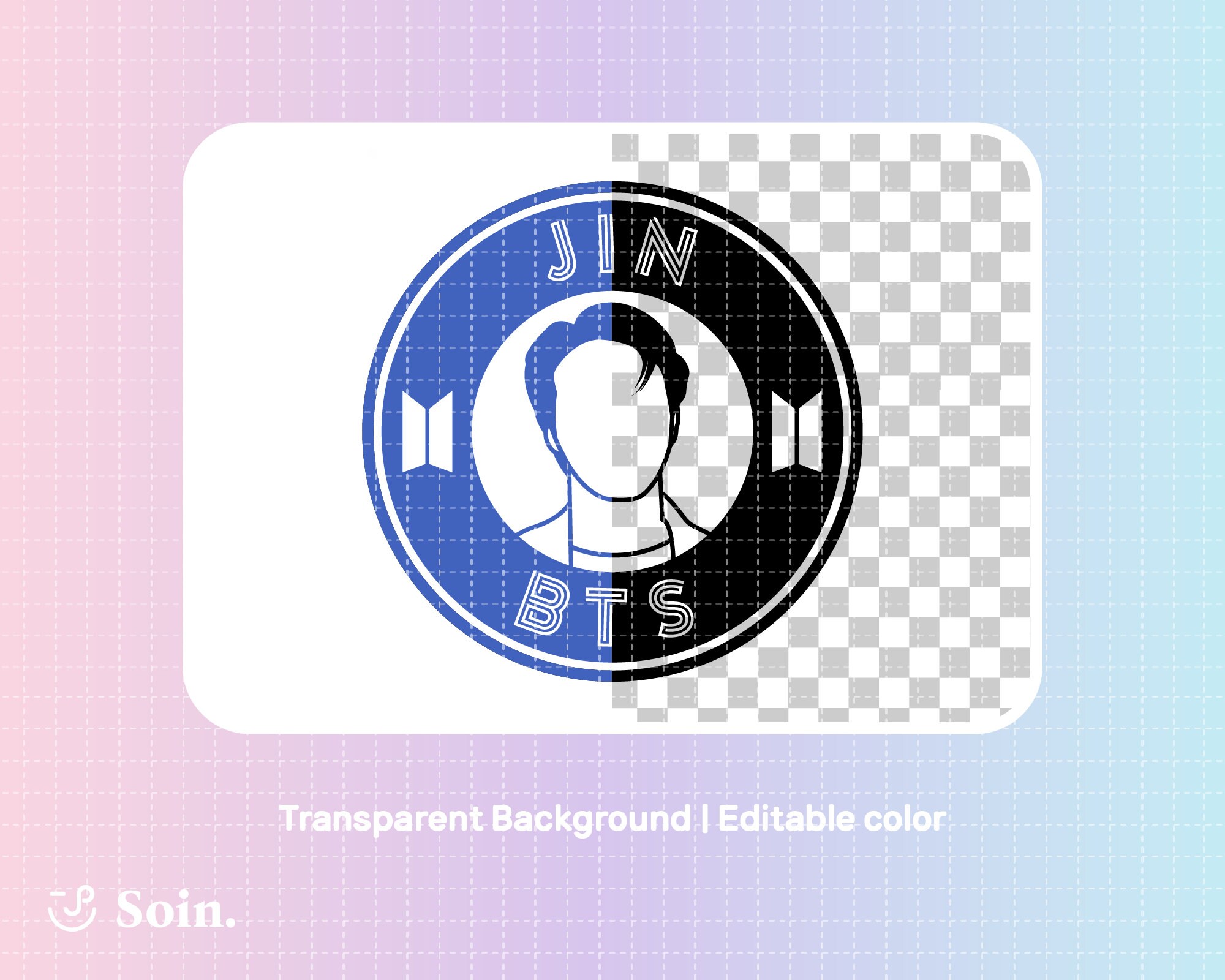 BTS Jin Svg Eps Pdf Jpg Png BTS Member Decal Vector Files | Etsy