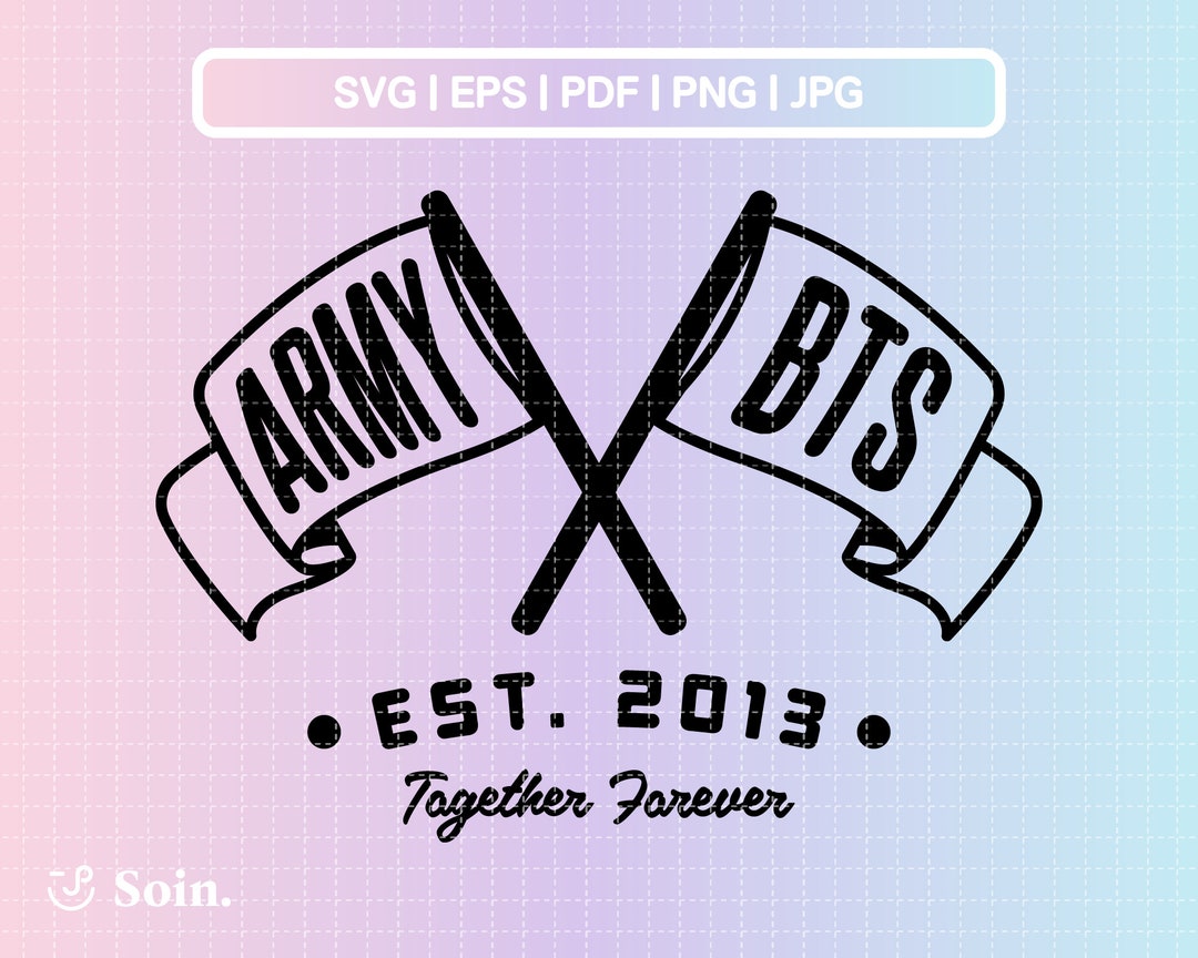 BTS Army Flag Svg Eps Pdf Jpg Png BTS Printable Decal - Etsy