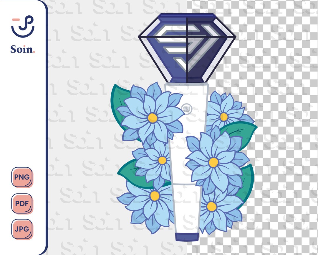 Super Junior Lightstick Floral Png Jpg Pdf Super Junior Printable Decal ...