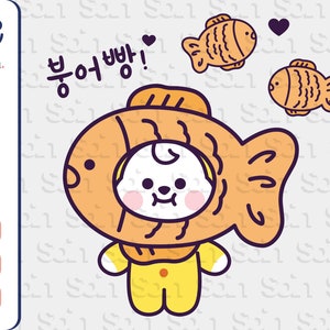 BTS Bungeoppang Clipart Png Jpg Pdf / BTS Stickers / | Etsy México