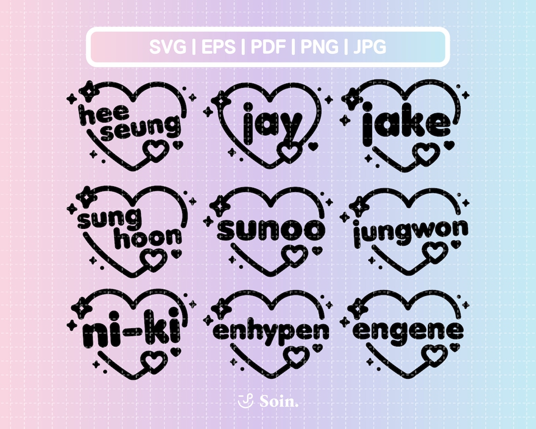 Enhypen Engene Svg Eps Pdf Jpg Png / Enhypen Member Lightstick Stickers ...