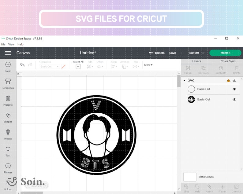 BTS V Taehyung Svg Eps Pdf Jpg Png BTS Member Decal Vector - Etsy