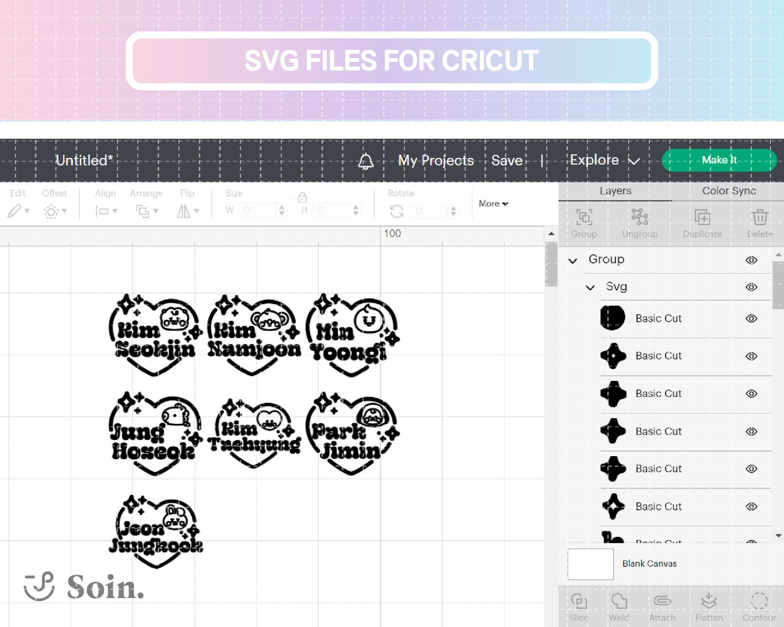 BTS Svg Eps Pdf Jpg Png BTS Member Lightstick Decal Vector - Etsy