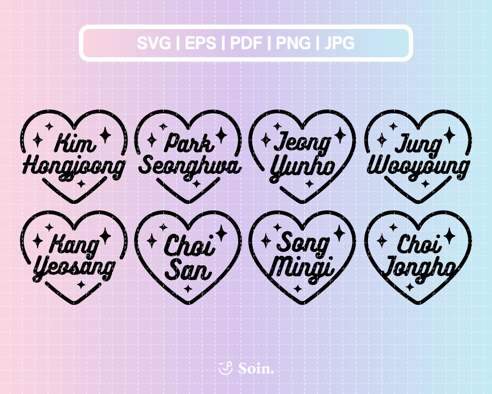 Ateez Svg Png Pdf Jpg Eps Ateez Member Lightstick - Etsy