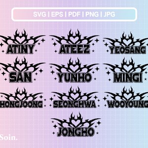 Ateez Svg, Png, Pdf, Jpg, Eps Ateez Member Lightstick Decal Vector ...