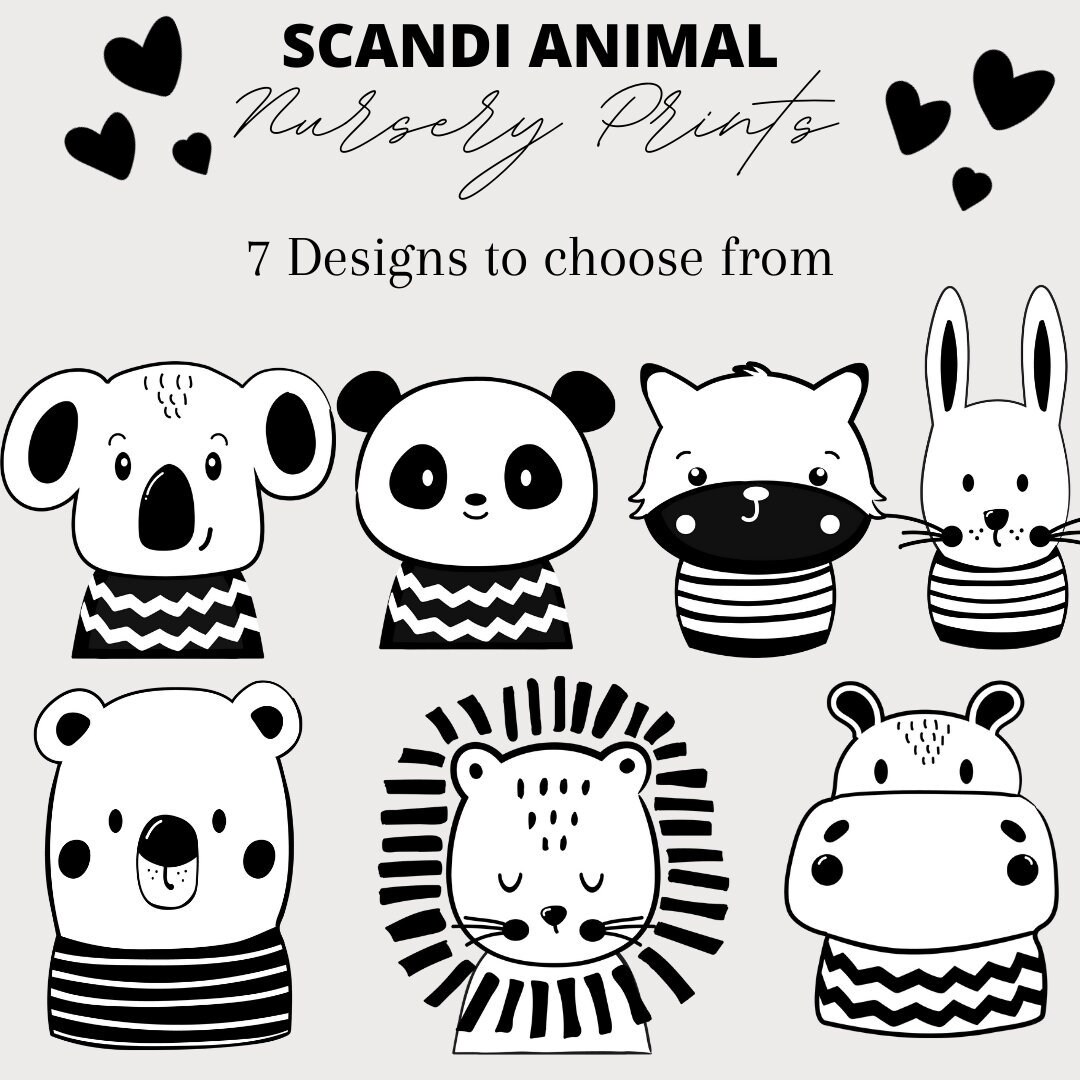 Scandi Animal Nursery Prints / Nordic Home / Skandi Home / Nursery ...
