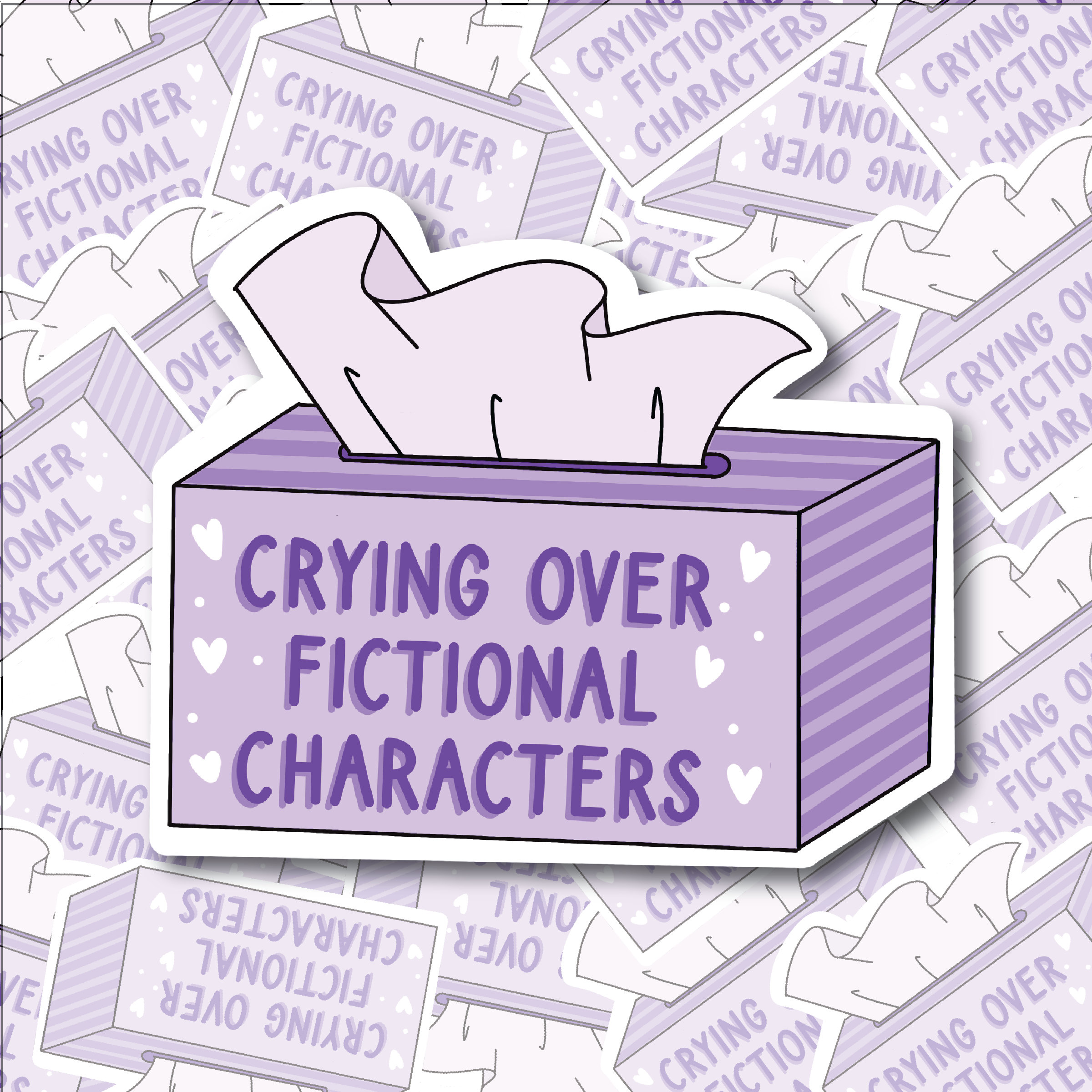 Crying Over Fictional Characters Sticker, Booktok, Kindle Sticker ...