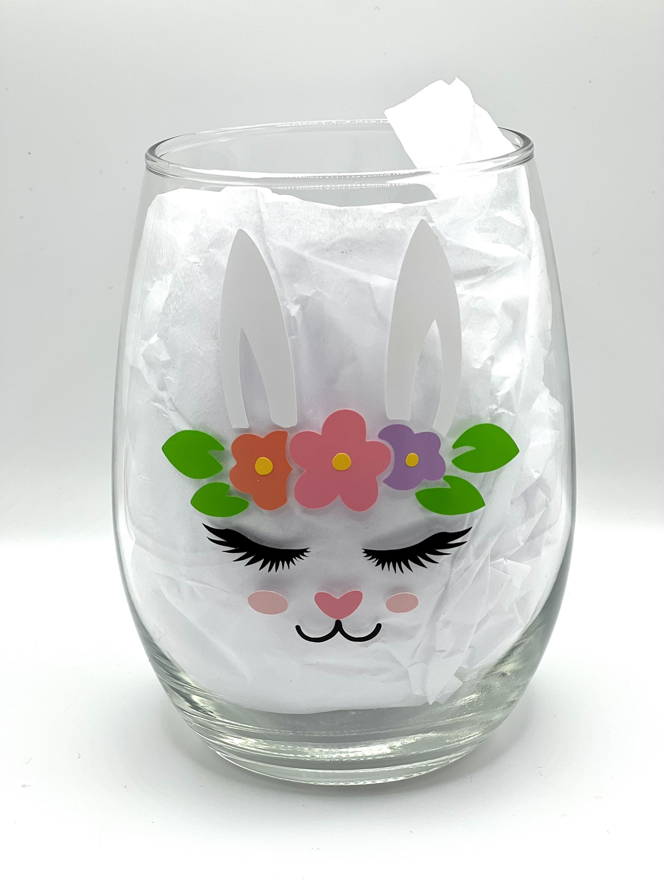 Easter Bunny Wine Glasses | Party Favor | Holiday | Spring | Flowers ...