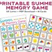 Summer Printable Memory Game, Summer Matching Game, Kids Memory Game ...