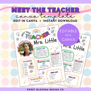 Editable Meet the Teacher Pastel Template, Rainbow Meet Your Teacher ...