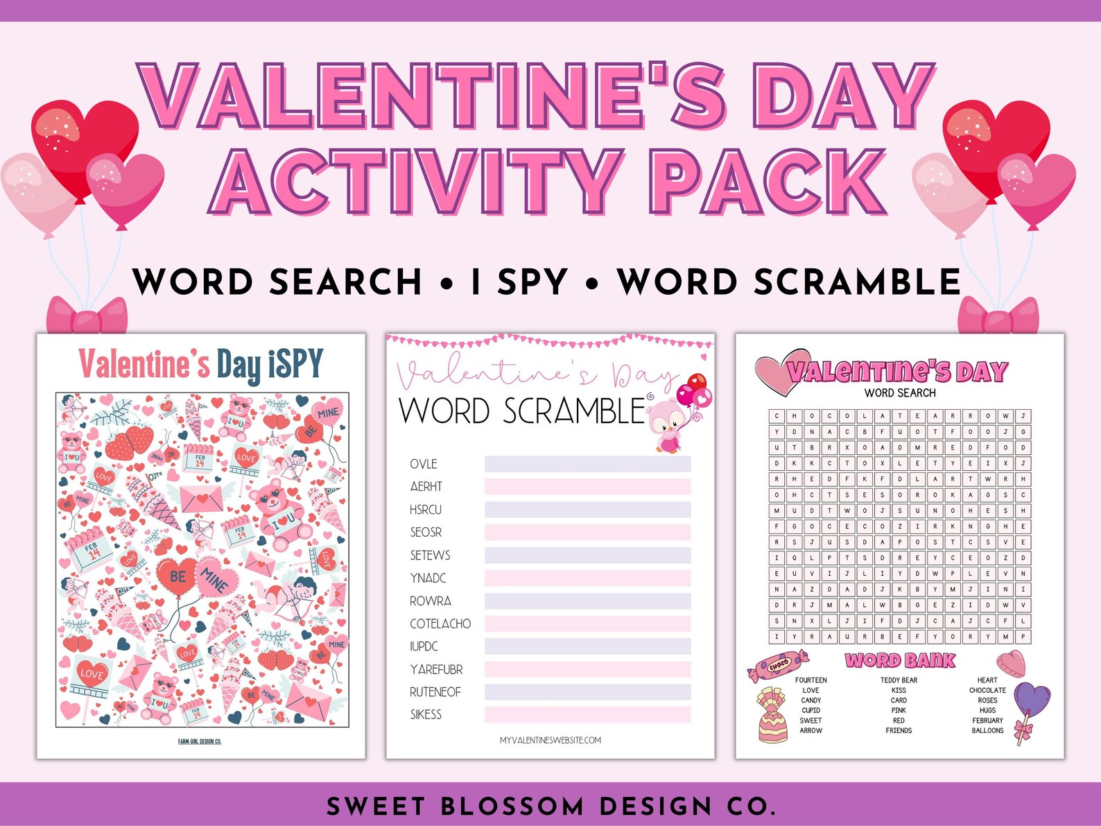 Valentines Day Activity Pack, Kids Printable, Printable Valentine's Day ...