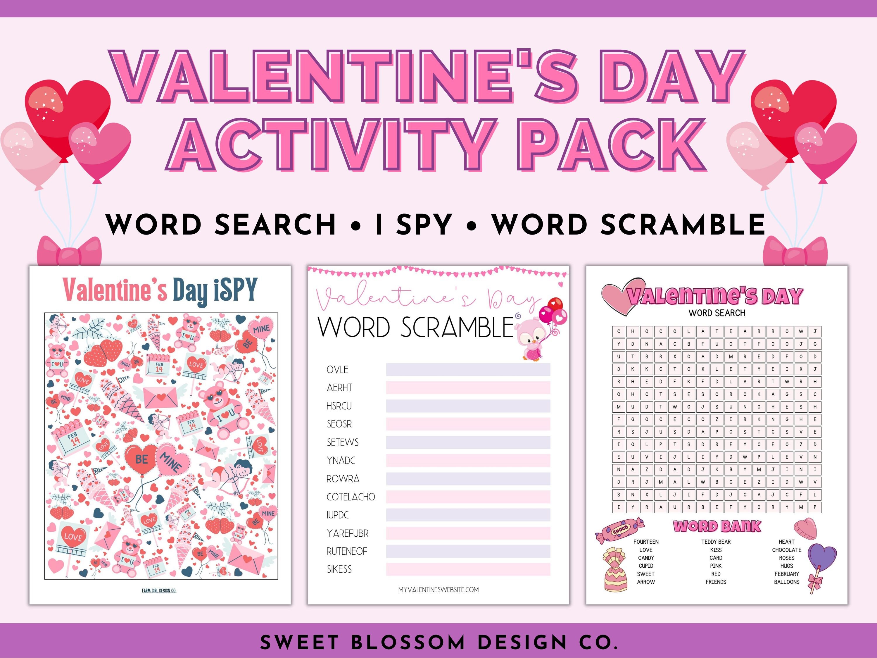 Valentines Day Activity Pack, Kids Printable, Printable Valentine's Day ...