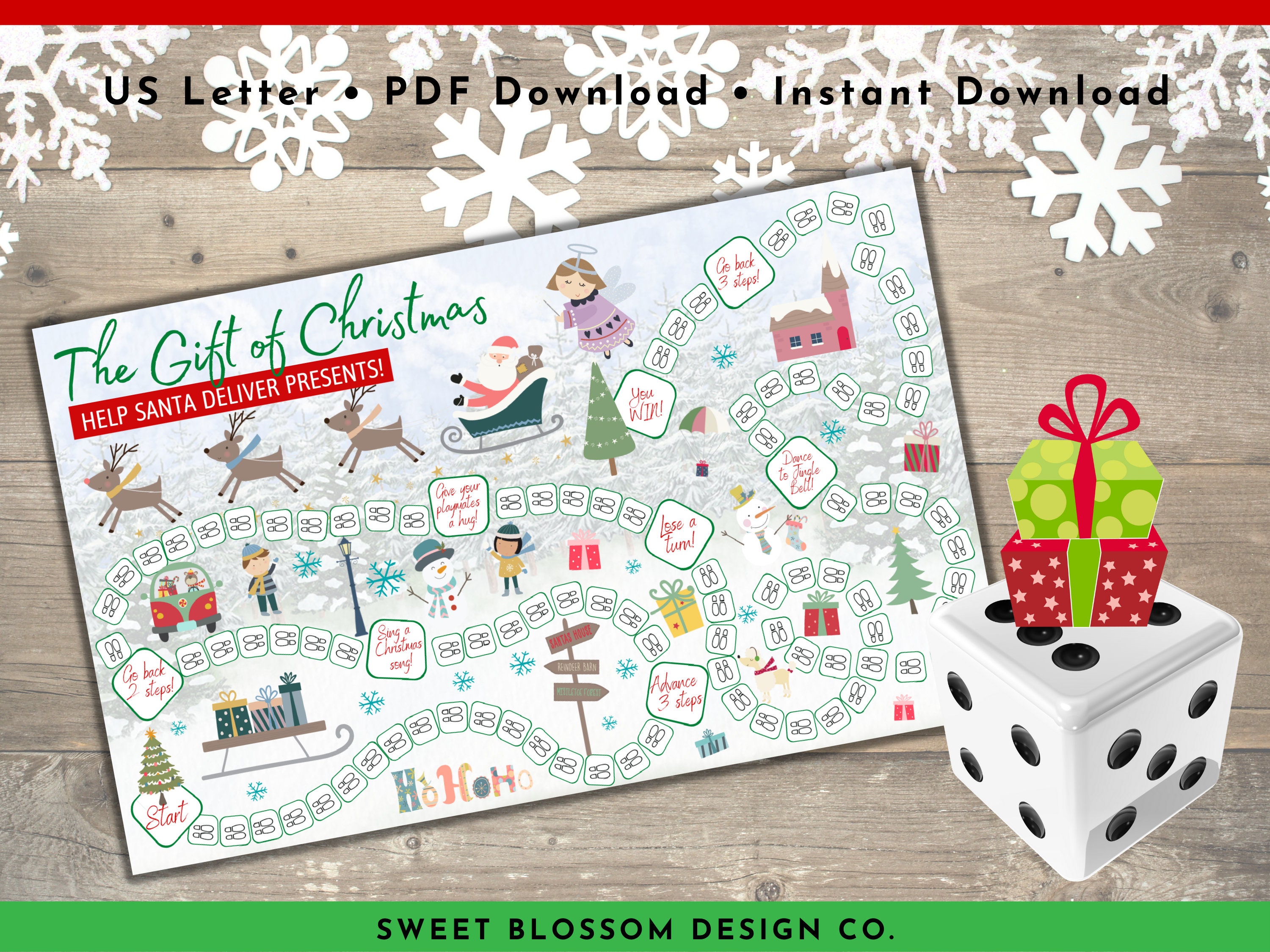 Gift of Christmas Printable Game, Christmas Board Game, Printable Games ...