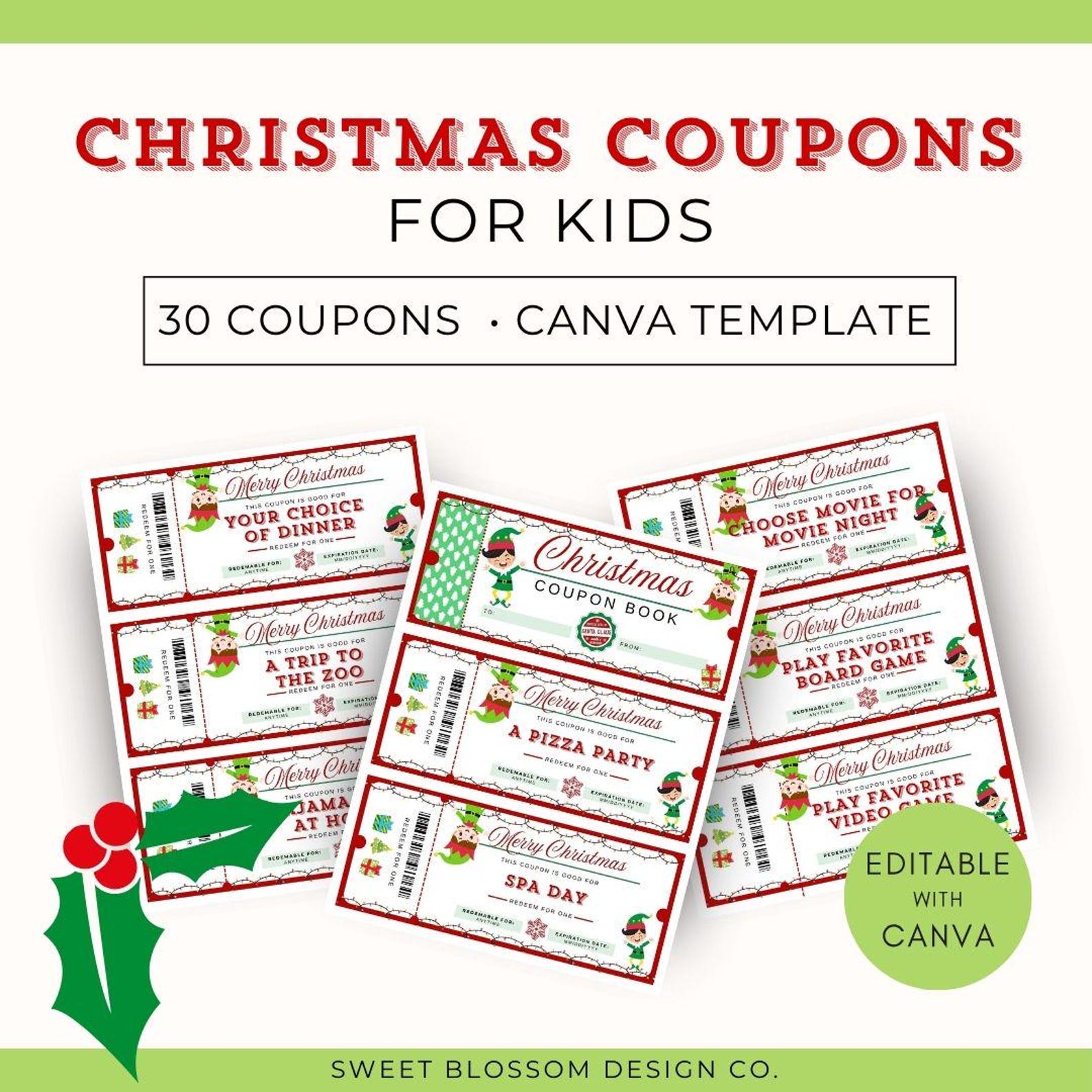 Editable Christmas Coupon Book for Kids, Kindness Coupons for Kids ...
