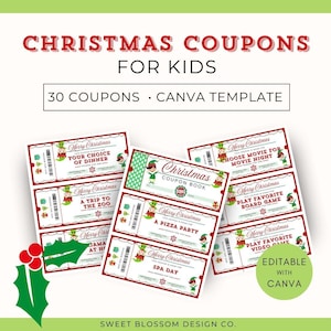 Editable Christmas Coupon Book for Kids, Kindness Coupons for Kids ...