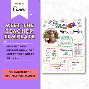 Editable Meet the Teacher Pastel Template, Rainbow Meet Your Teacher ...