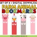Farm Animal Bookmarks, Bookmarks for Kids, Printable Bookmarks, Barn ...
