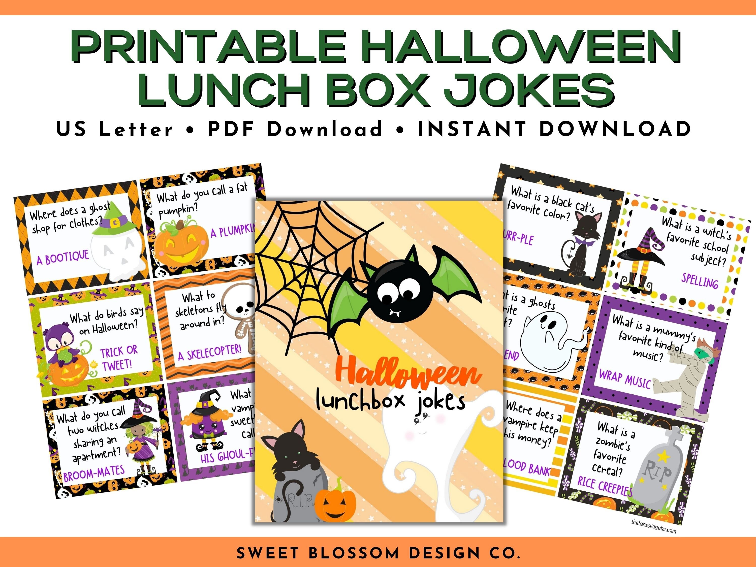 Halloween Lunchbox Jokes Kid, Lunch Notes, Joke Lunch Box Notes, Joke ...
