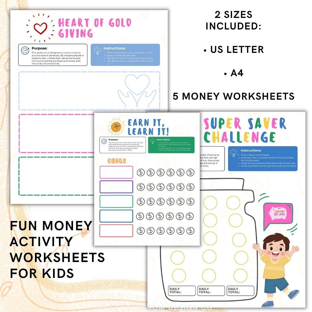 Money Worksheets for Kids, Kids Money Management Worksheets, Kids Money ...