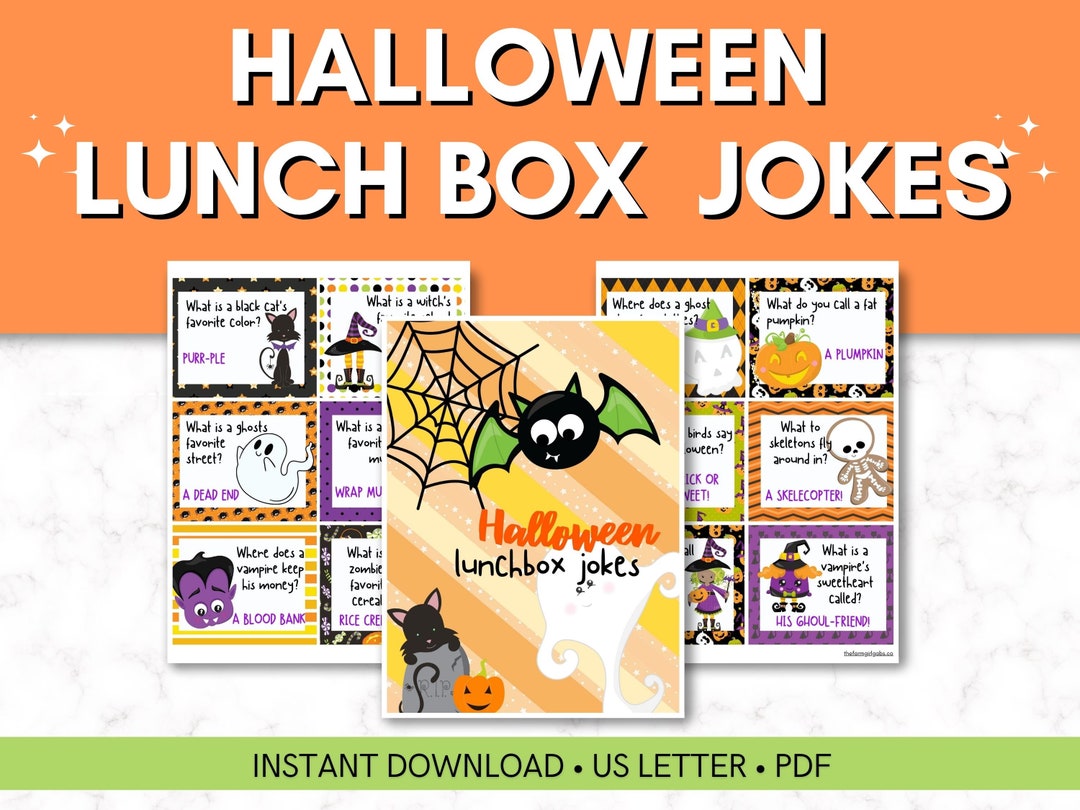 Halloween Lunchbox Jokes Kid, Lunch Notes, Joke Lunch Box Notes, Joke ...