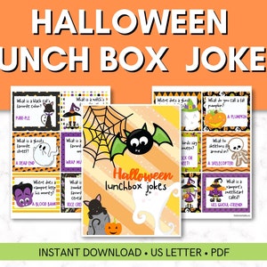 Halloween Lunchbox Jokes Kid Lunch Notes Joke Lunch Box - Etsy