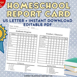 Homeschool Awards Bundle, Editable Report Card, Editable Certificate ...