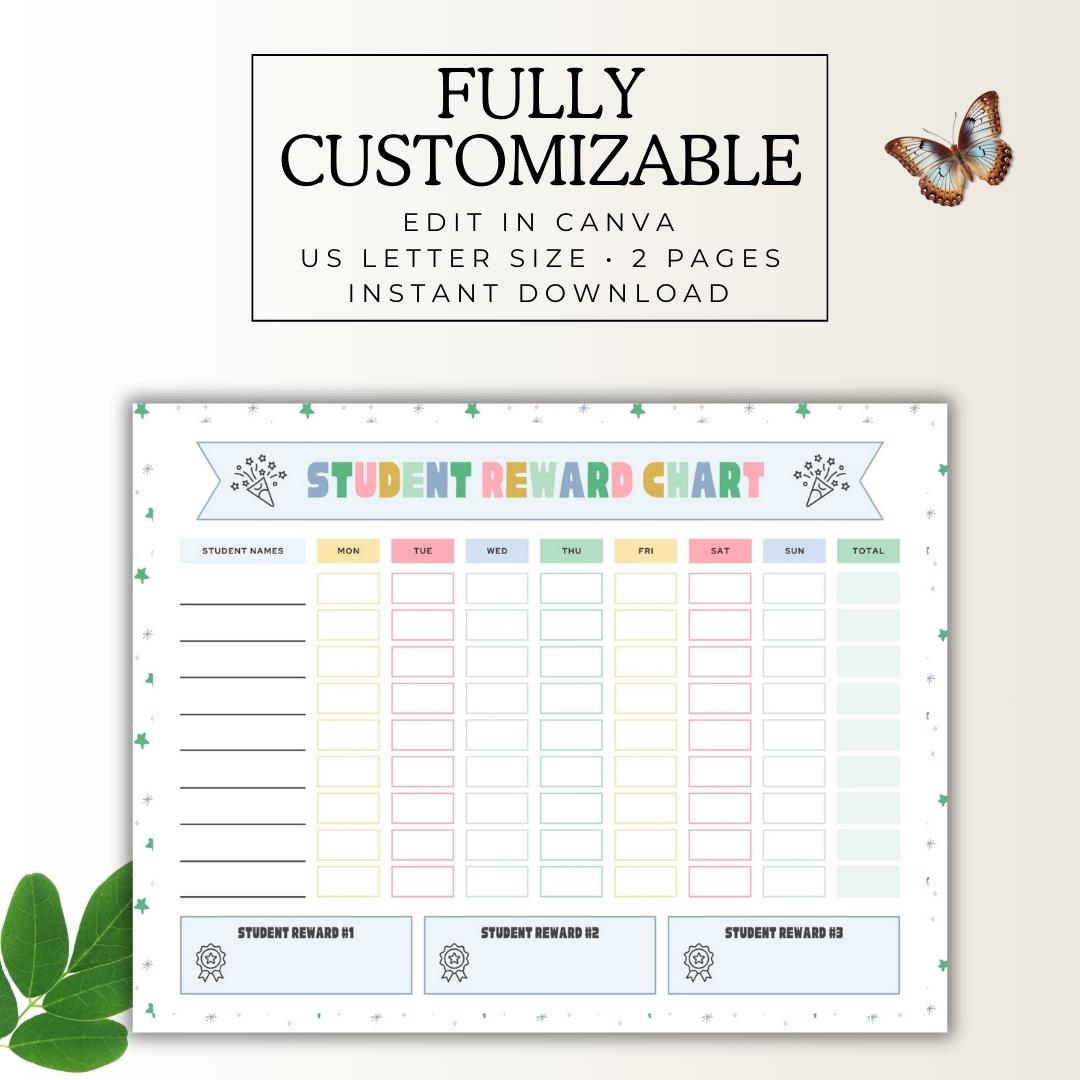 Reward Chart for Students, Reward Chart Classroom, Reward Chart for ...