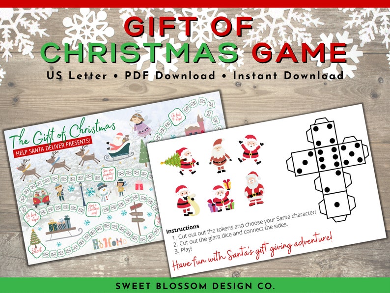 Gift of Christmas Printable Game, Christmas Board Game, Printable Games ...