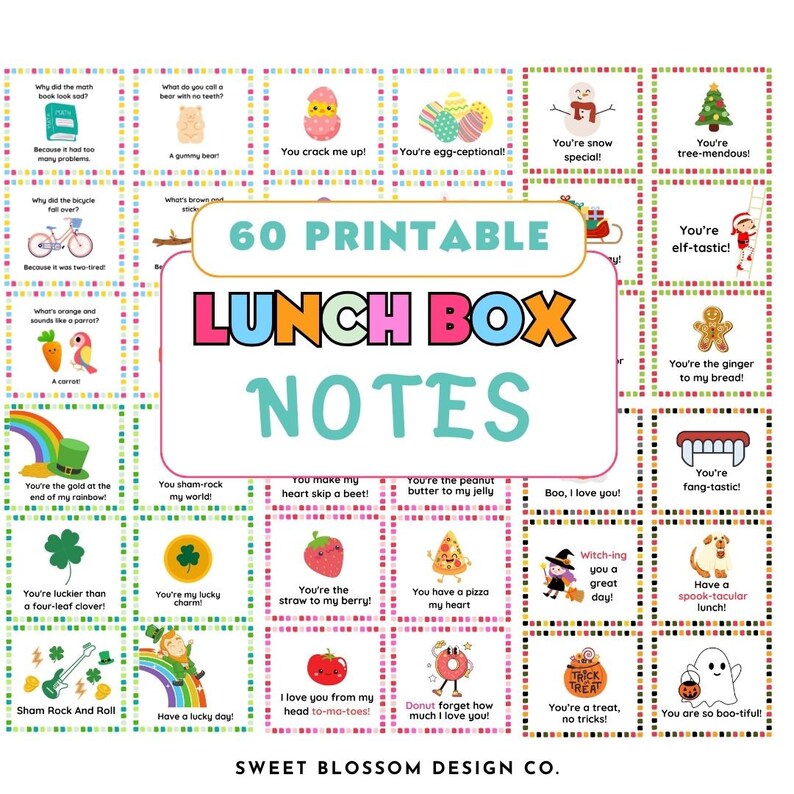 Lunch Box Notes Bundle, Lunch Box Cards, Joke Lunch Box Notes ...