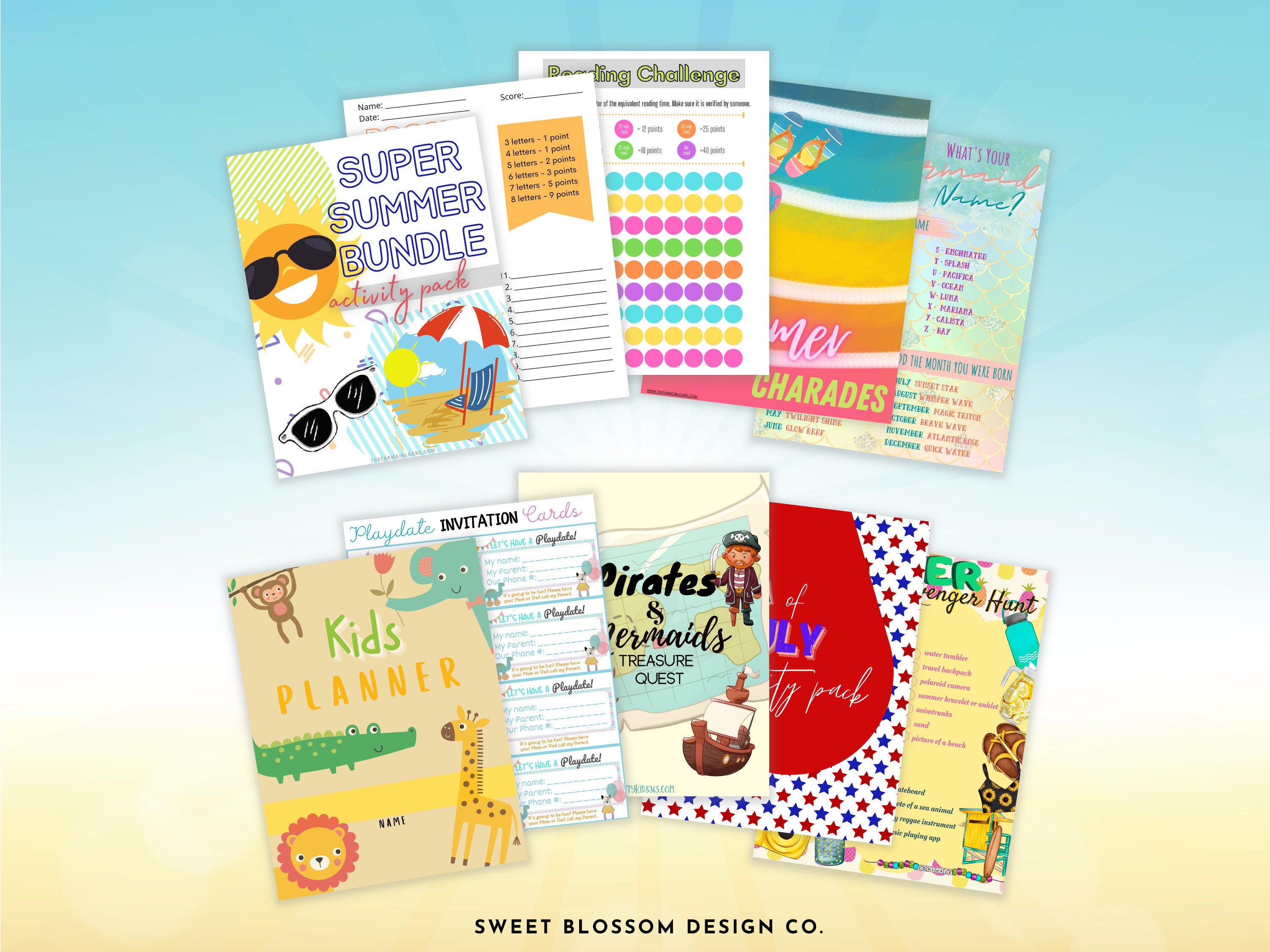 Summer Activity Bundle for Kids, 12 Summer Games for Kids, Summer Party ...