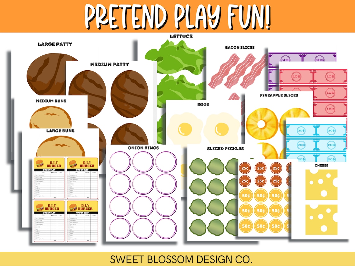 Pretend Play Restaurant Printable, Preschool Homeschool Activity for ...